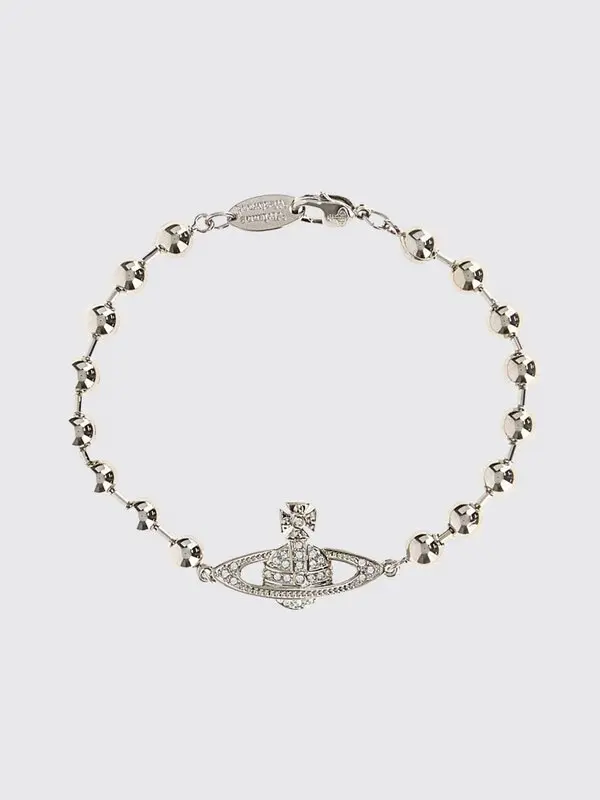 VIVIENNE WESTWOOD Thames Brass Bracelet With Orb And Crystals