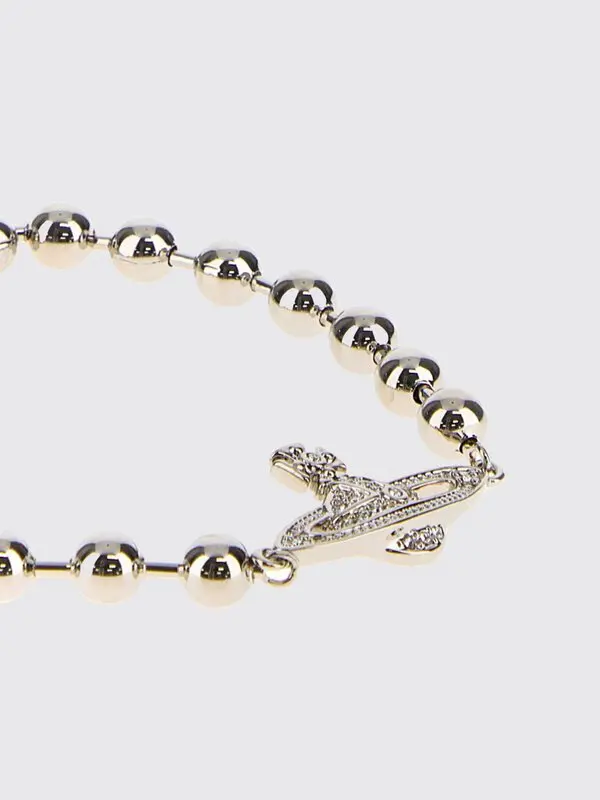 VIVIENNE WESTWOOD Thames Brass Bracelet With Orb And Crystals