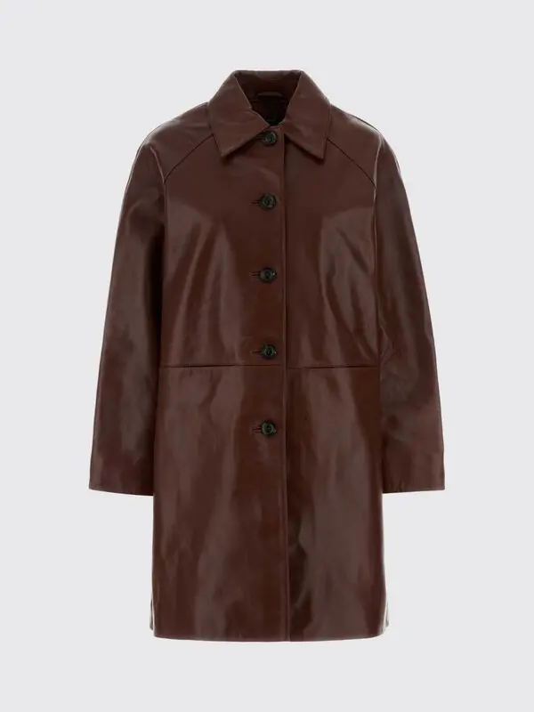 Soeur Knee-length Single-breasted Lambskin Leather Jacket