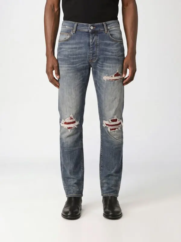 Amiri Slim Fit Distressed Denim Jeans With Worn Effect And Five-pocket Design