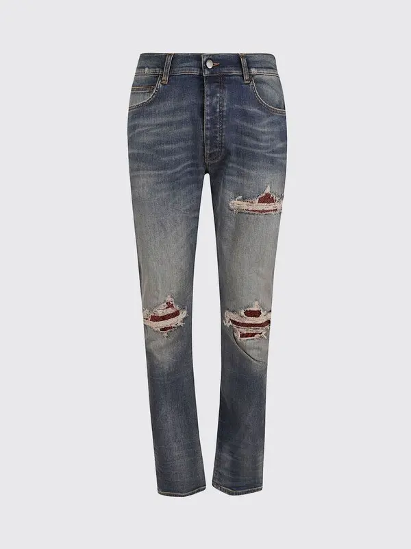 Amiri Slim Fit Distressed Denim Jeans With Worn Effect And Five-pocket Design