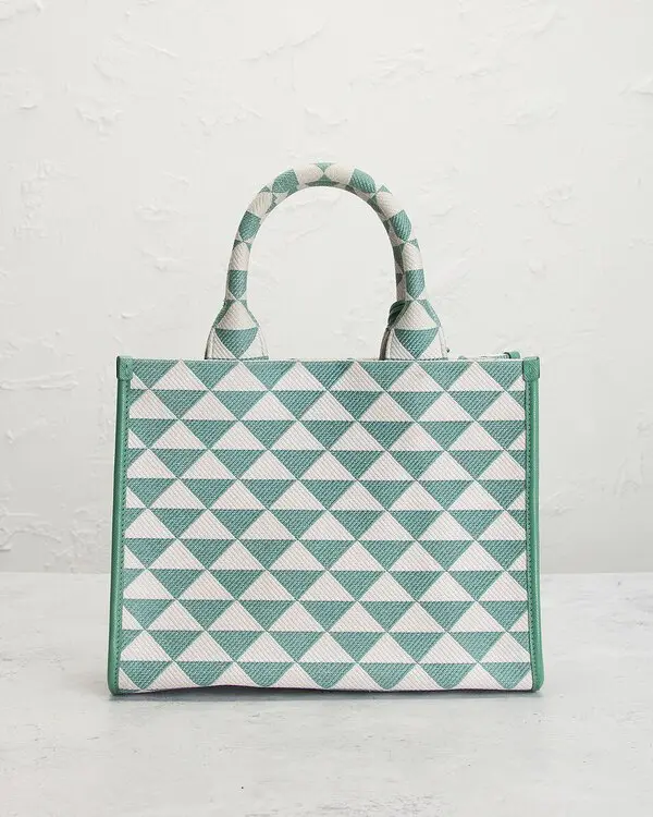 FWRD RENEW Prada Symbole Embroidered Tote Bag