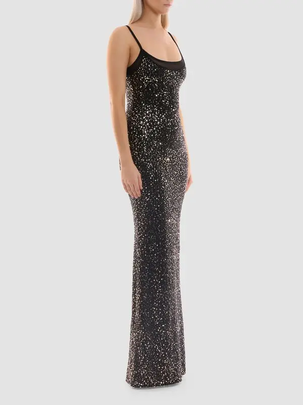 ZHIVAGO The Space Between Embellished Body-con Maxi Slipdress
