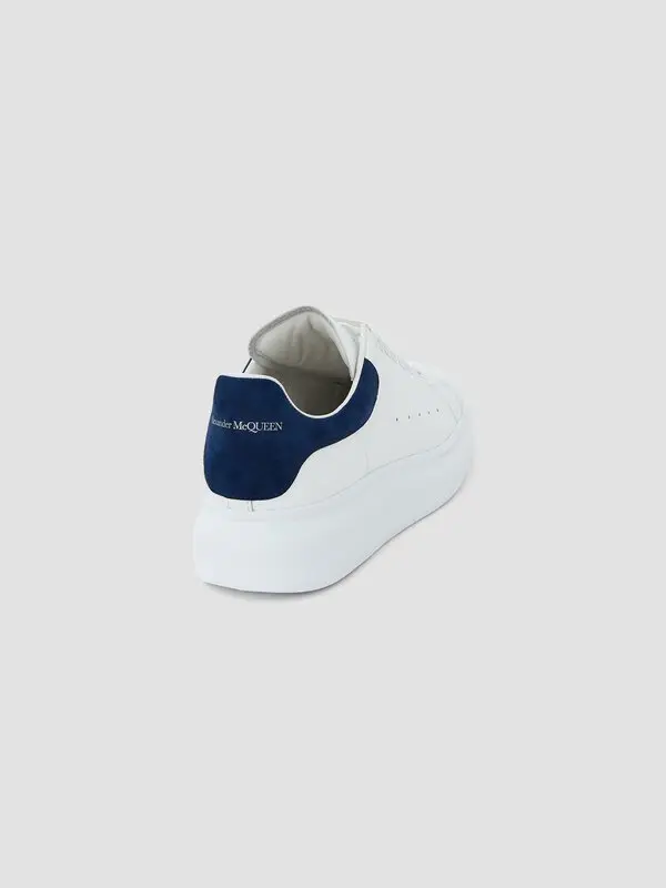 Alexander McQueen Leather & Suede Oversized Sneakers - White Paris Blue