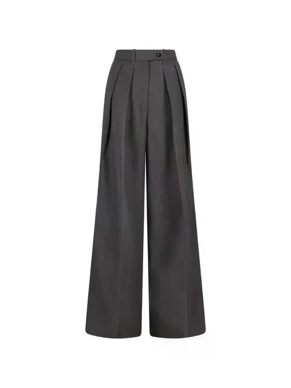 NINE:INTHE:MORNING Pleated Wide-leg Trousers - Grey
