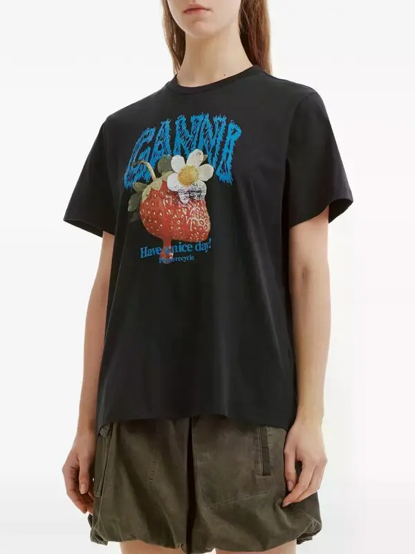 GANNI T-shirt With Strawberry