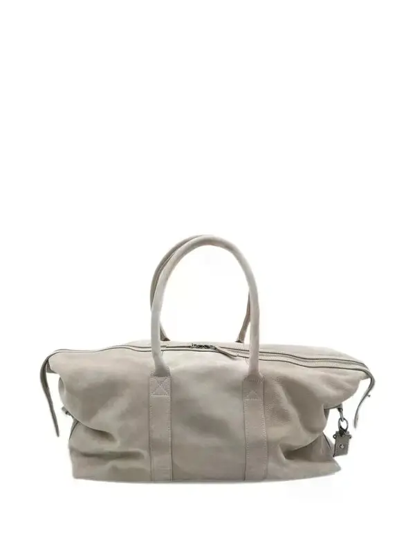 04651 / A TRIP IN A BAG Logo-print Leather Tote Bag