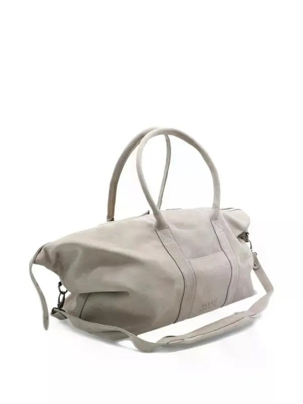 04651 / A TRIP IN A BAG Logo-print Leather Tote Bag