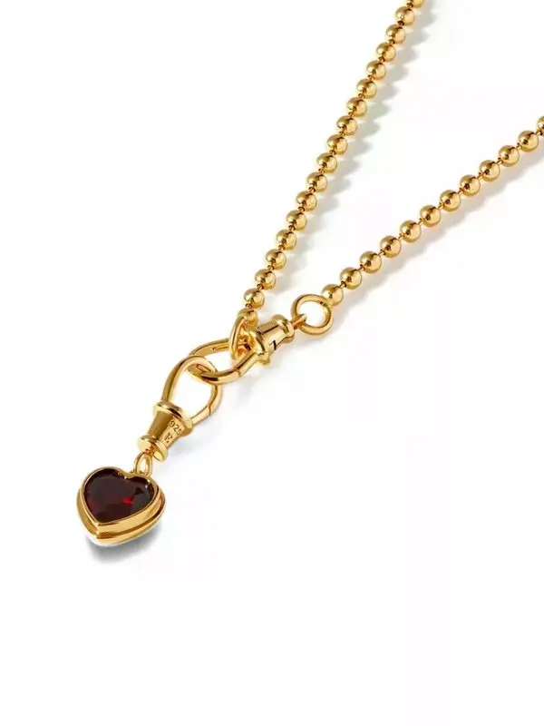 EDGE OF EMBER Garnet Heart Necklace