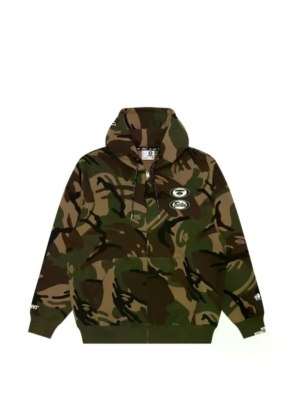 AAPE BY *A BATHING APE Moonface Camouflage-print Zip-up Hoodie