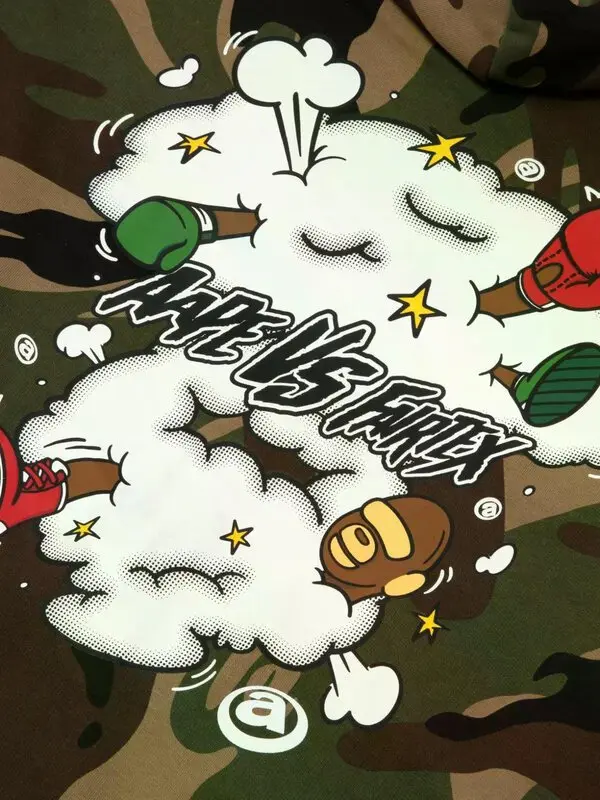 AAPE BY *A BATHING APE Moonface Camouflage-print Zip-up Hoodie