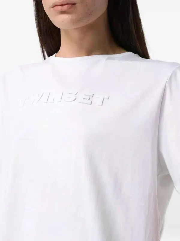 TWINSET Logo-embroidered Dropped-shoulder T-shirt