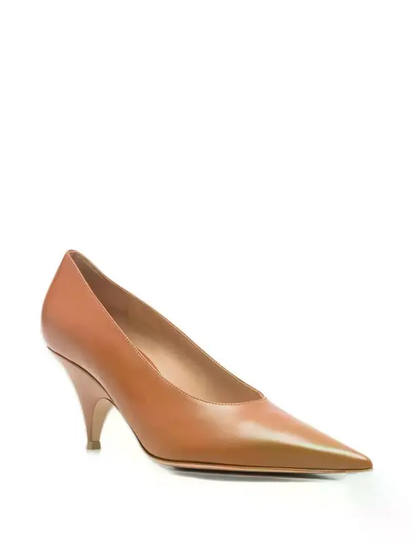 GIANVITO ROSSI Sofia Pointed-toe Leather Pumps
