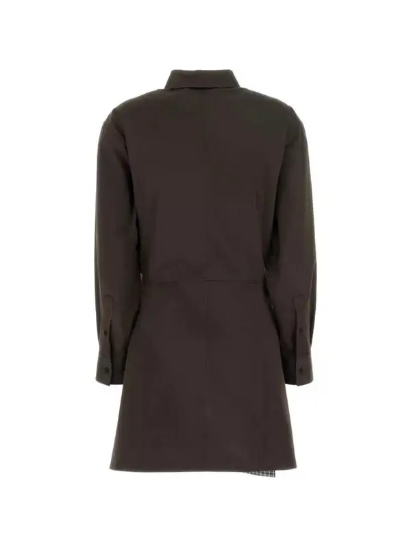 Loewe Gabardine Wrap Mini Dress - Brown
