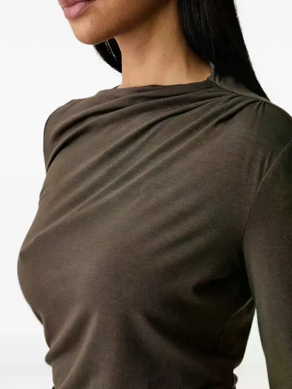 Patrizia Pepe Draped-detail Long-sleeve Top