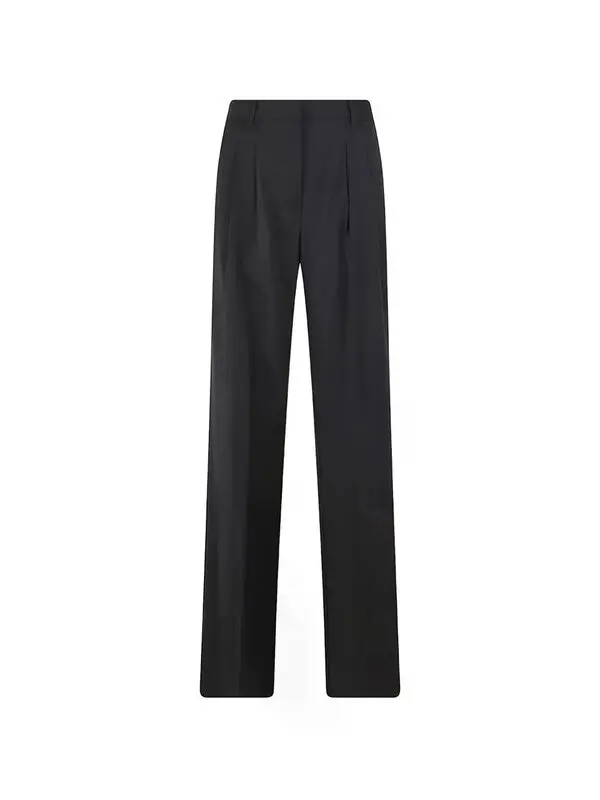 Andamane Pleated Straight-leg Trousers - Black
