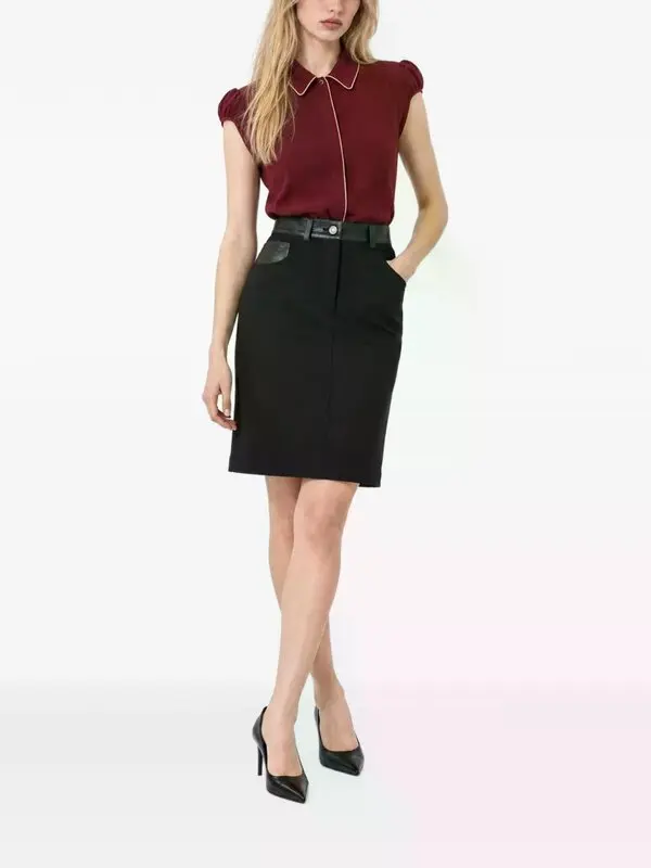 Max Mara Belted Leather-trim Mini Skirt