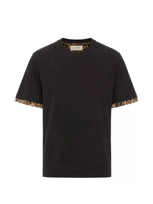 LANVIN Leopard-print Trim T-shirt