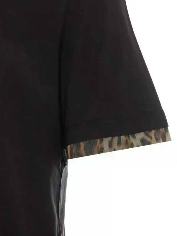 LANVIN Leopard-print Trim T-shirt