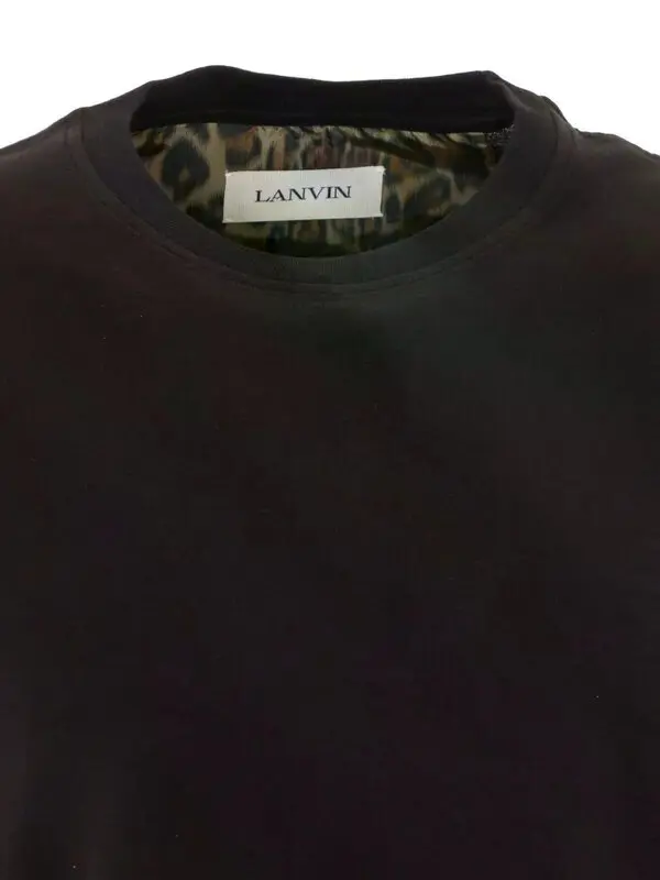 LANVIN Leopard-print Trim T-shirt