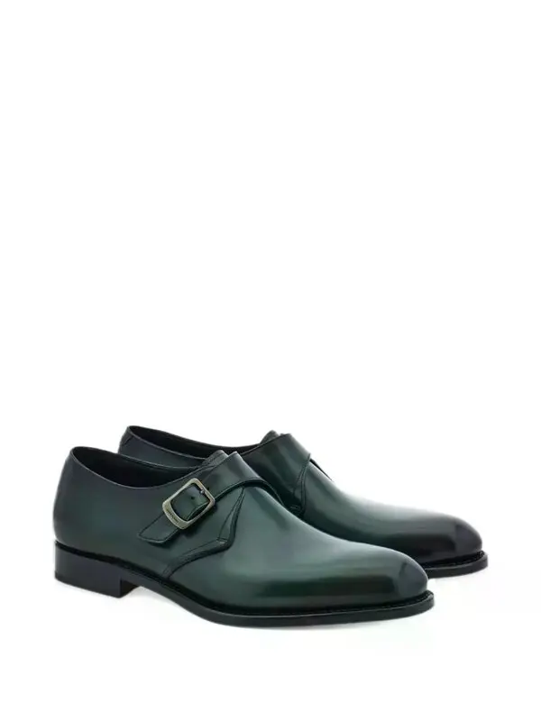 FERRAGAMO Tramezza Single Monkstrap Shoes - Green