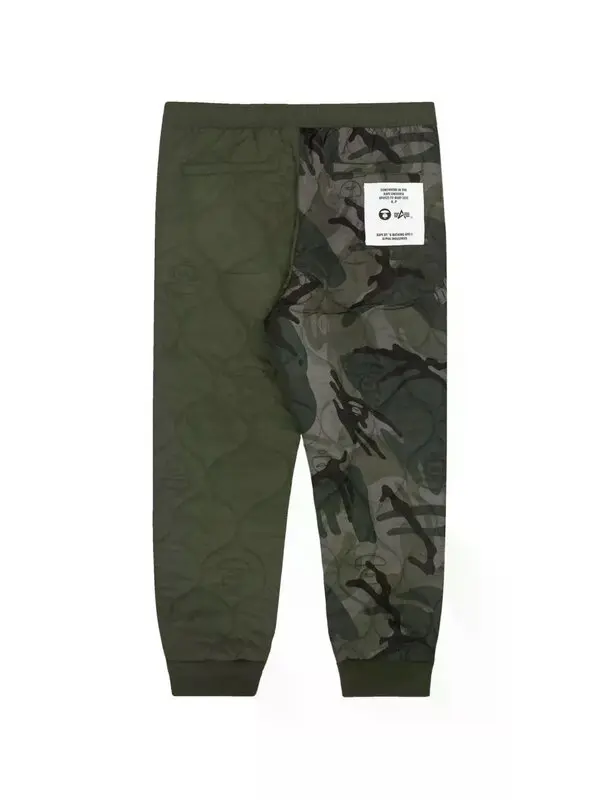 AAPE BY *A BATHING APE X Alpha Industries Quilted Camouflage-panel Tapered Trousers