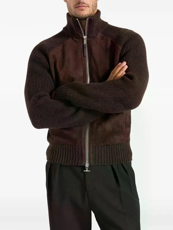 Manière De Voir Rami In Suede & Knit Jacket
