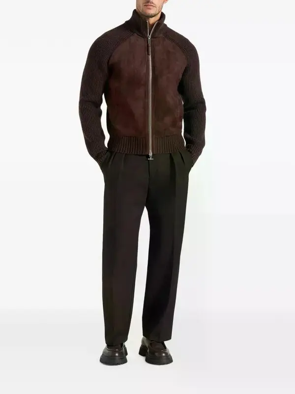 Manière De Voir Rami In Suede & Knit Jacket