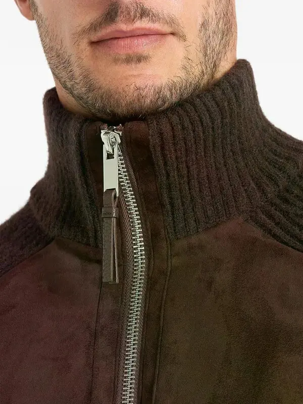 Manière De Voir Rami In Suede & Knit Jacket