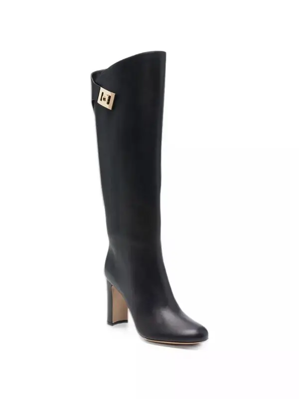 FERRAGAMO Elli Buckled Knee-high Boots - Black