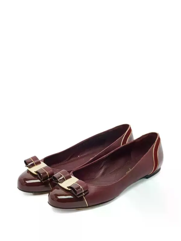 FERRAGAMO Varina Bow Ballet Flats - Red