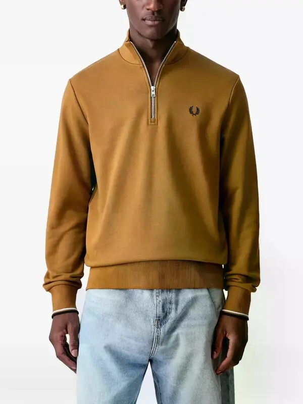 Fred Perry Logo-embroidered Quarter-zip Sweatshirt