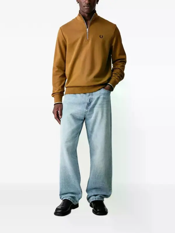 Fred Perry Logo-embroidered Quarter-zip Sweatshirt
