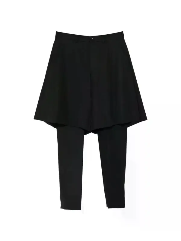 Comme Des Garçons Layered Flare-panel Trousers - Black