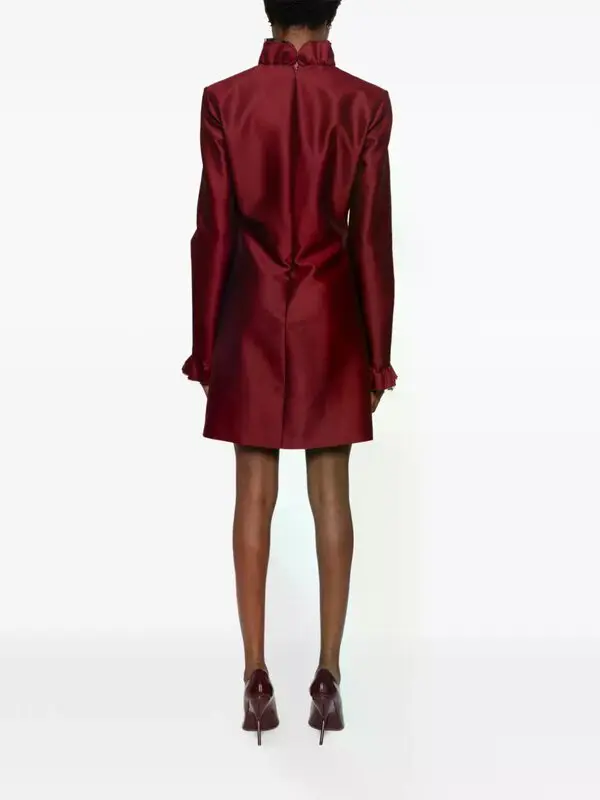 Alberta Ferretti Ruffled Long-sleeve Mini Dress
