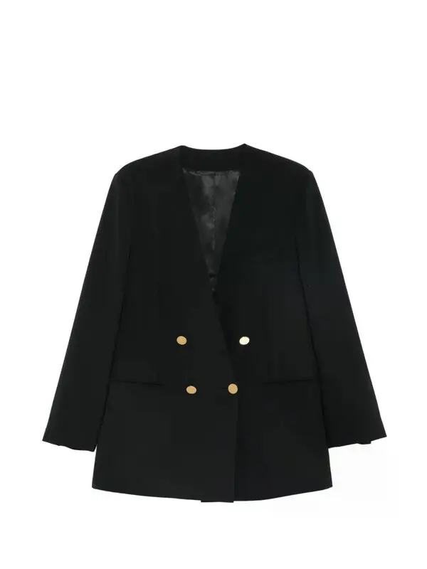 Alberta Ferretti Double-breasted Collarless Blazer