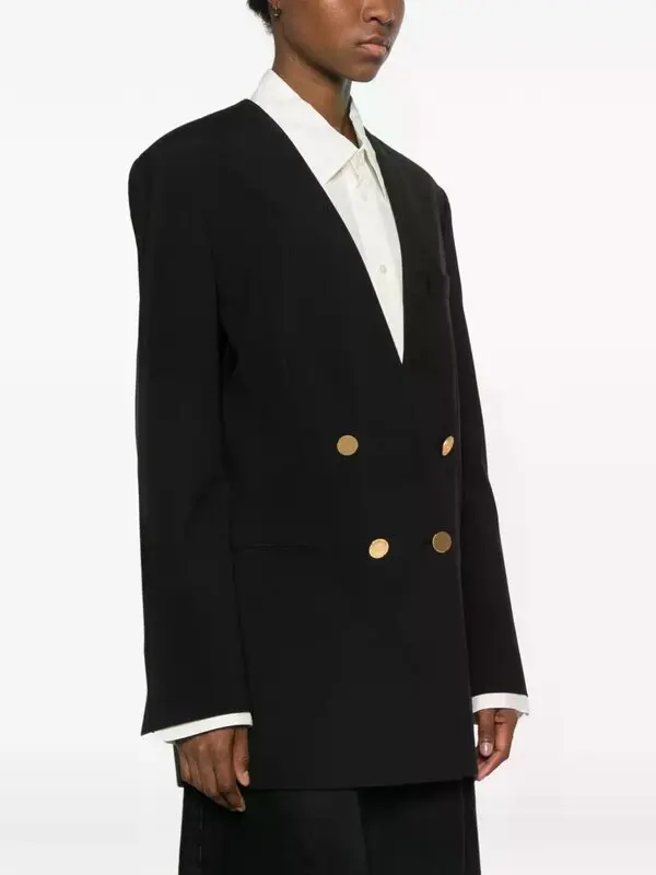 Alberta Ferretti Double-breasted Collarless Blazer