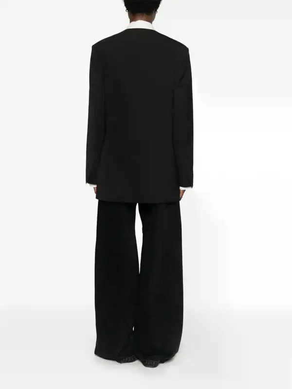 Alberta Ferretti Double-breasted Collarless Blazer