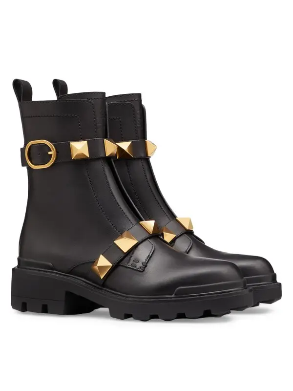 Valentino Garavani Roman 40mm Stud Calfskin Combat Boots