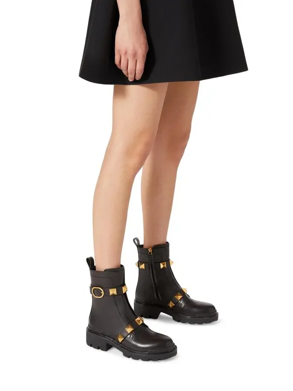 Valentino Garavani Roman 40mm Stud Calfskin Combat Boots