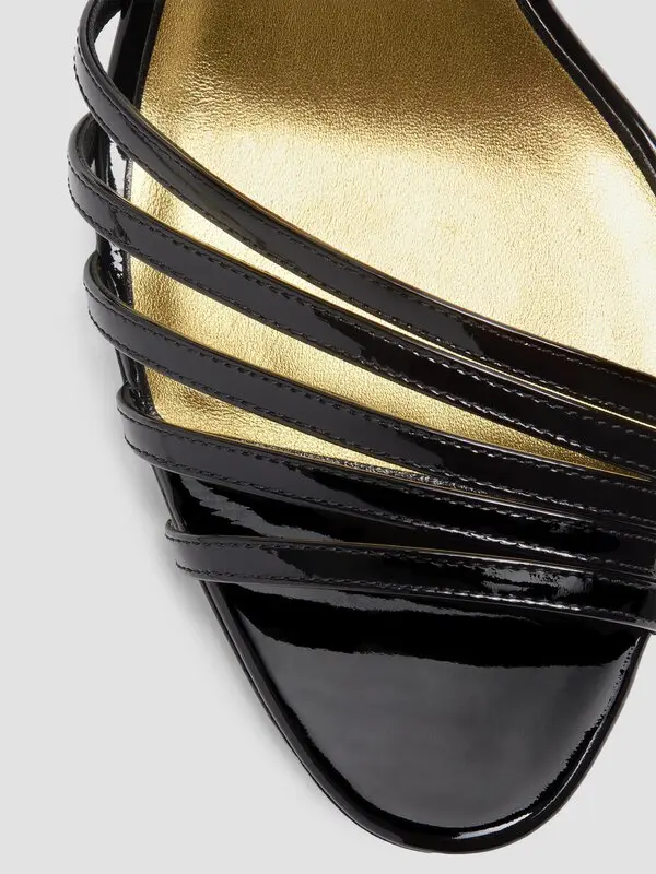 Valentino Garavani Ladycrush 85mm Patent Leather Sandals With Crystals