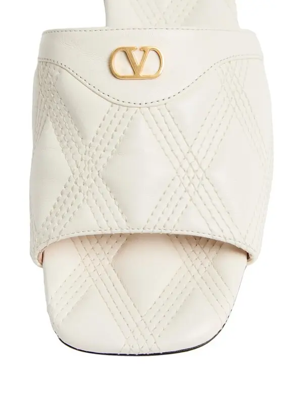 Valentino Garavani Quiltie 67 Quilted Nappa Leather 20mm Slide Sandals