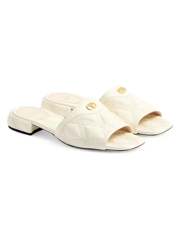 Valentino Garavani Quiltie 67 Quilted Nappa Leather 20mm Slide Sandals