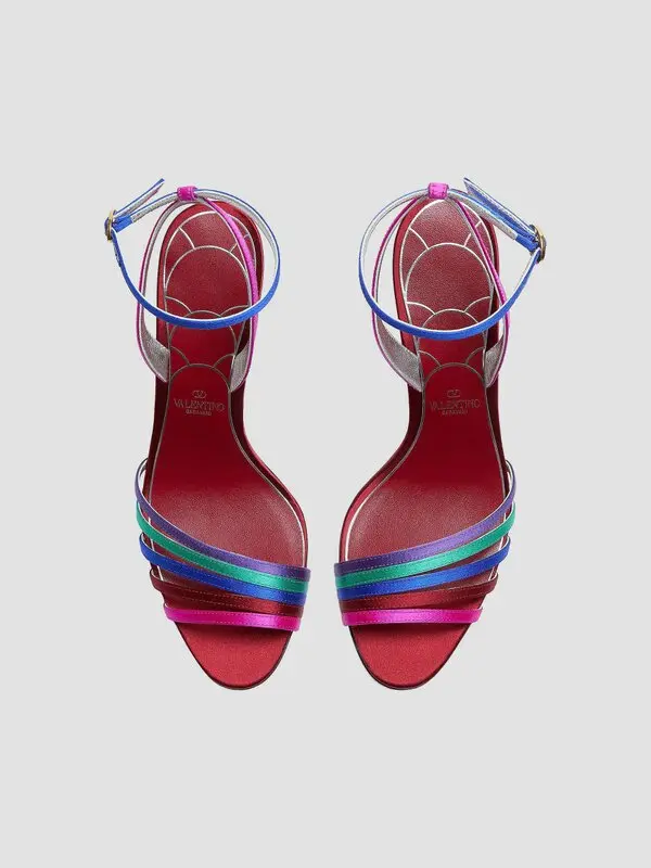 Valentino Garavani Ladycrush 85mm Satin Sandals With Crystals