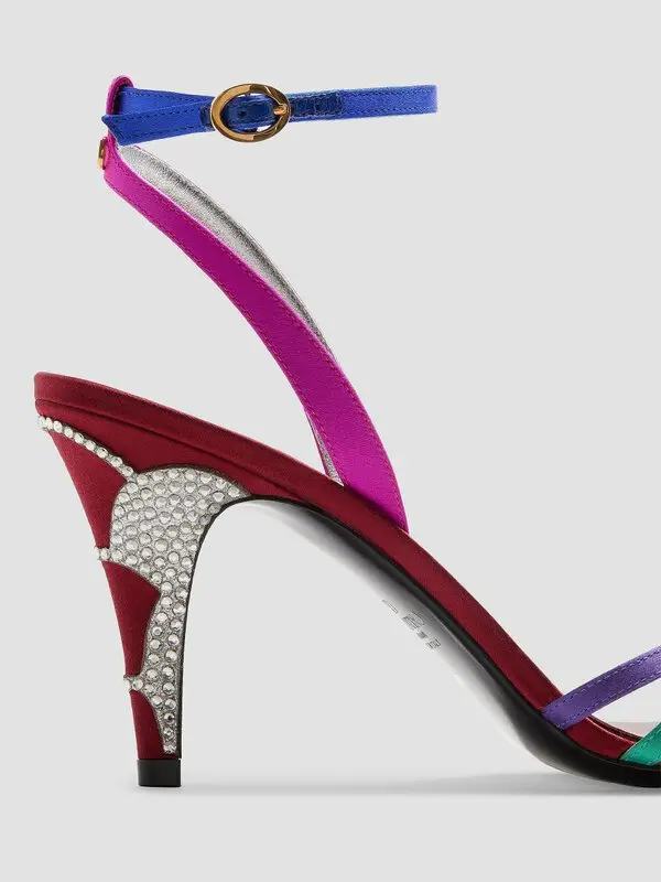 Valentino Garavani Ladycrush 85mm Satin Sandals With Crystals
