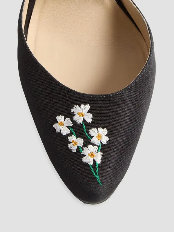 Valentino Garavani Hi Dolly Fabric 105mm Pumps With Floral Embroidery