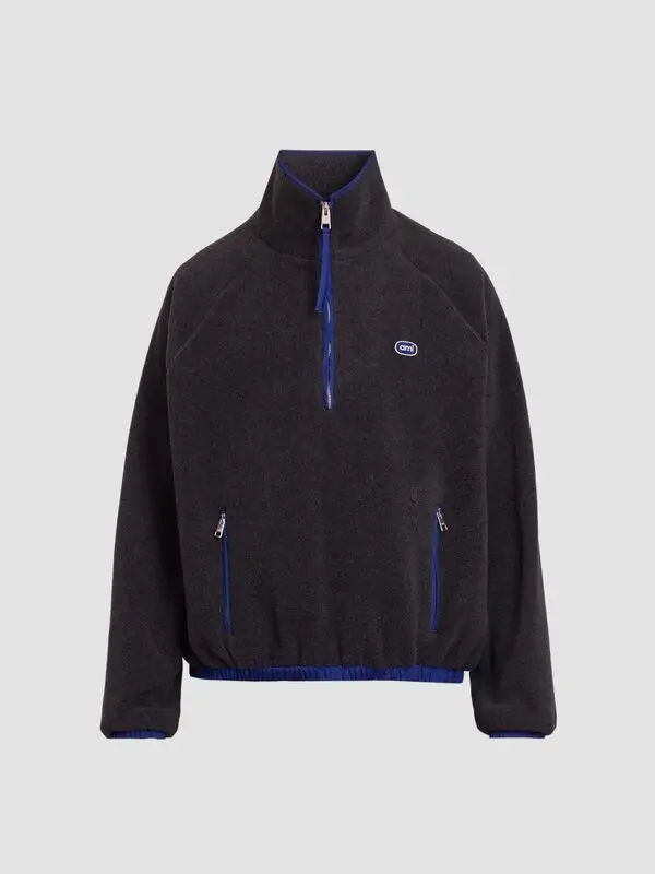 AMI Paris Half-zip Fleece Pullover