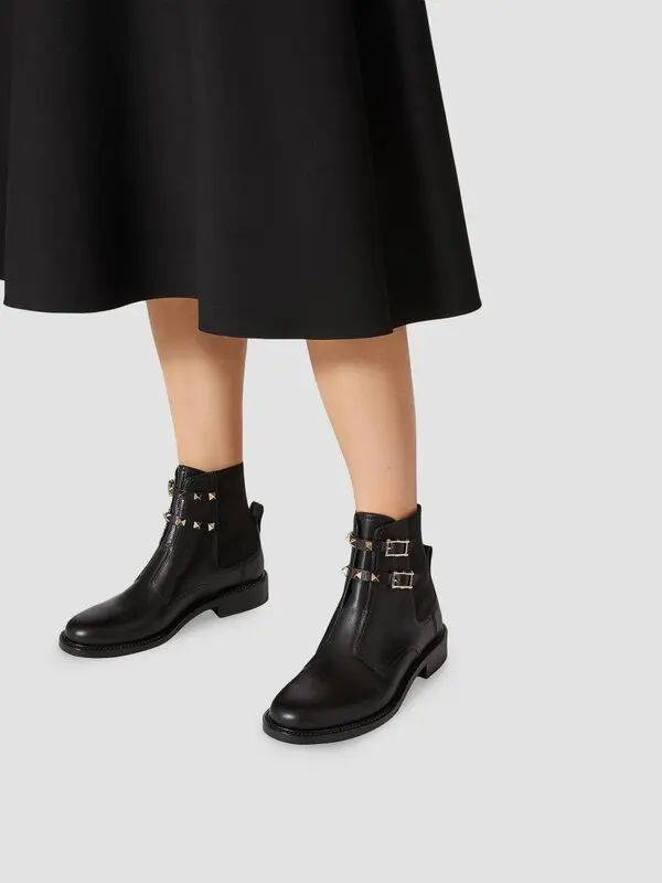 Valentino Garavani Rockstud 20mm Calfskin Ankle Boots