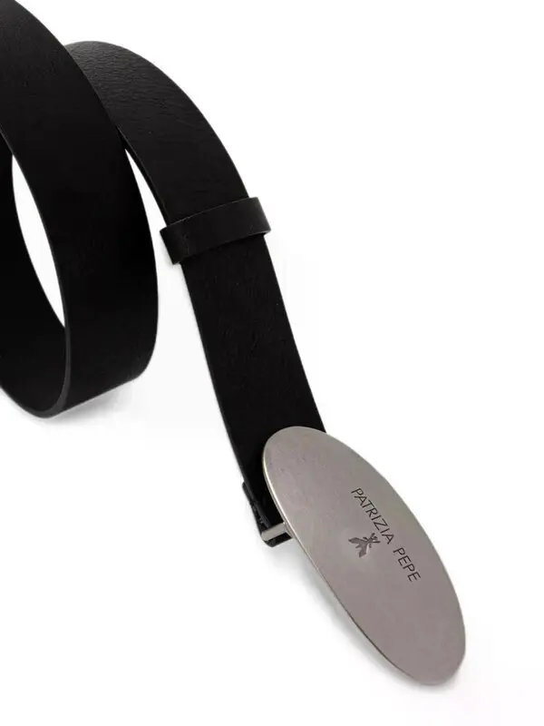 Patrizia Pepe Logo-plaque Pebbled Belt