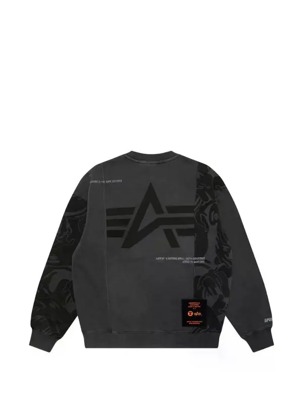 AAPE BY *A BATHING APE X Alpha Industries Moonface Logo-print Sweatshirt - Black